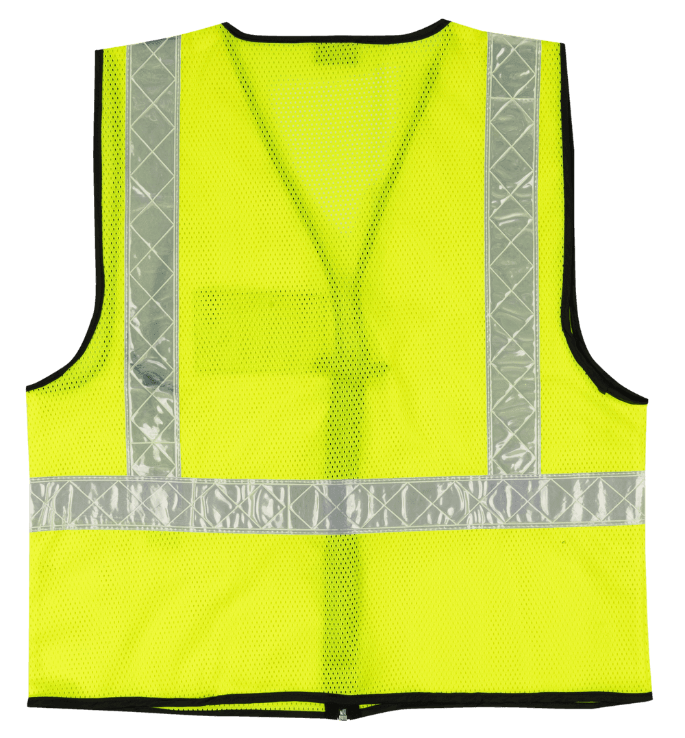 PIONEER LIME REFLECTIVE VEST EN4 WITH ZIP & ID POUCH – Precisionware