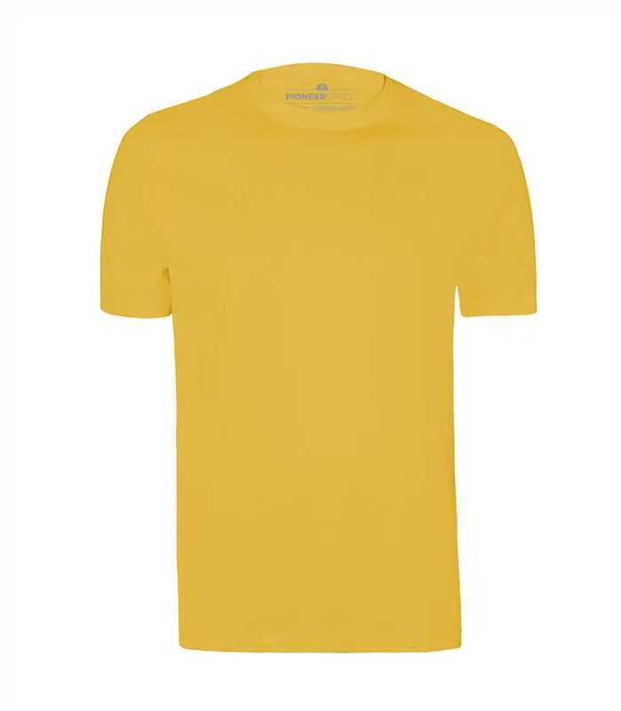 PIONEER YELLOW CREW NECK T-SHIRT 100% COTTON – Precisionware